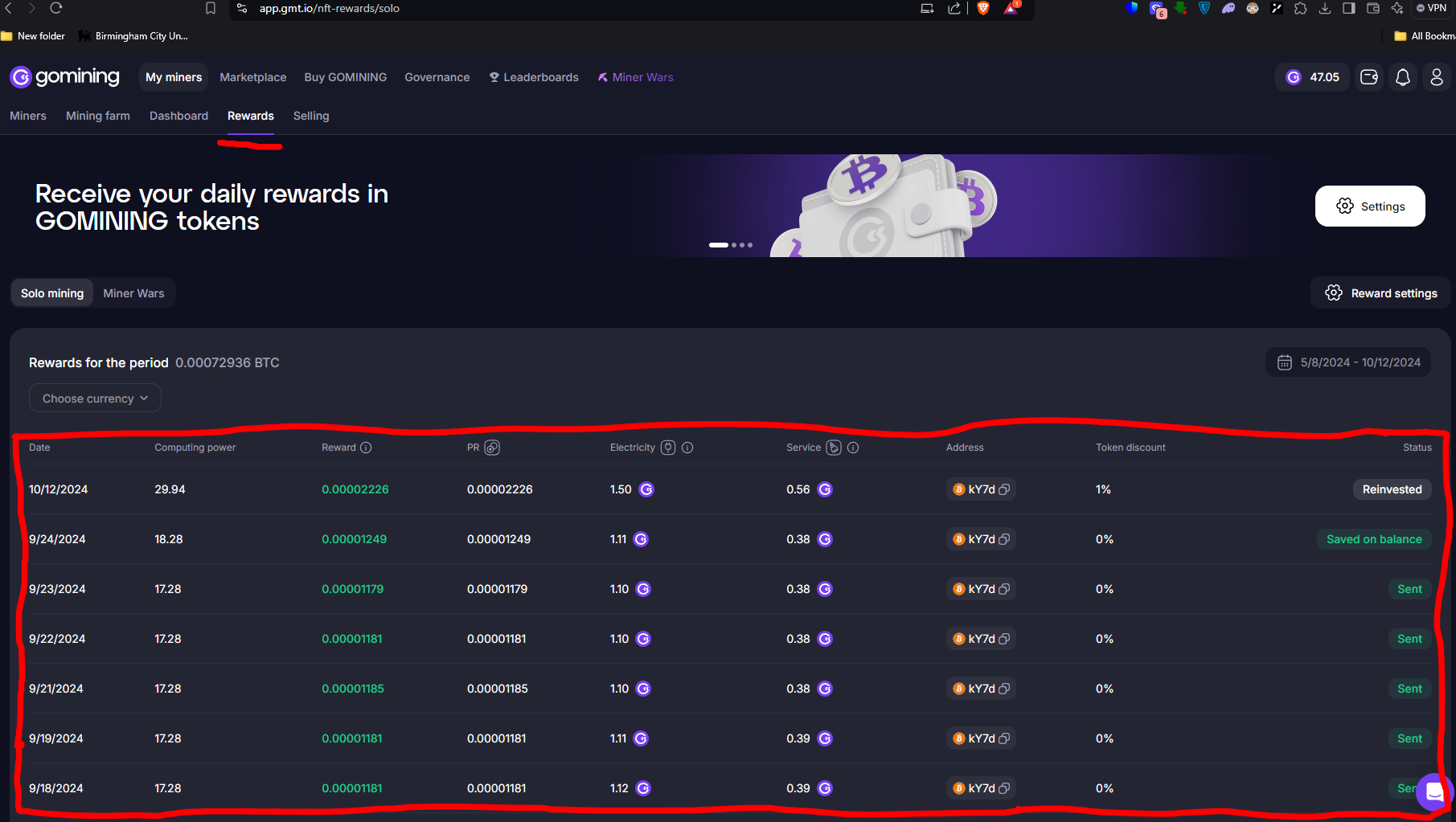 Gomining Calculator | Gomining Rewards